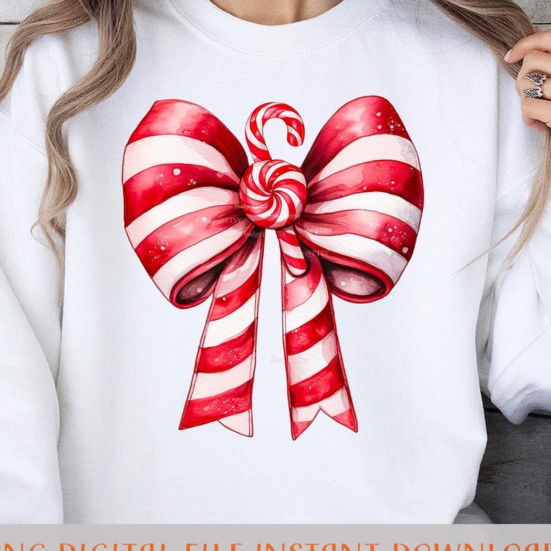 Candy Cane Bow - Etsy