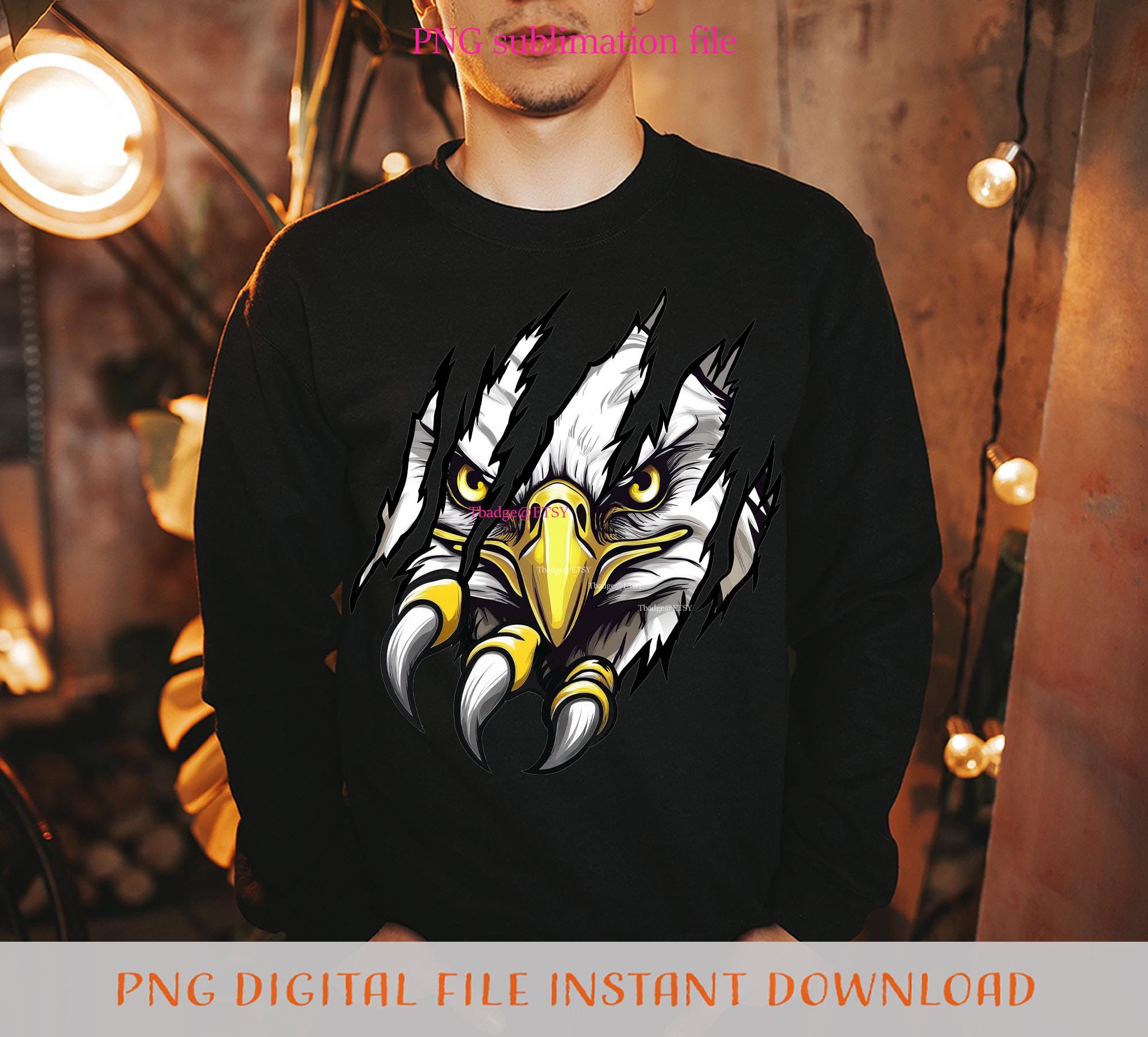 Fierce Eagle Mascot PNG: Claw Scratch Sublimation (digital Download) - Etsy