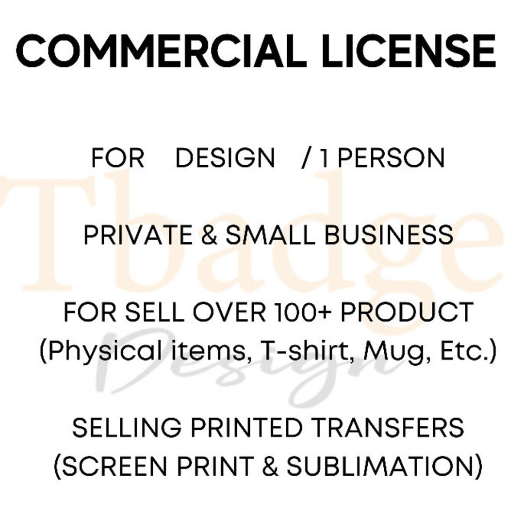 1 DESIGN : COMMERCIAL LICENSE for Commercial Used / for Selling Over ...