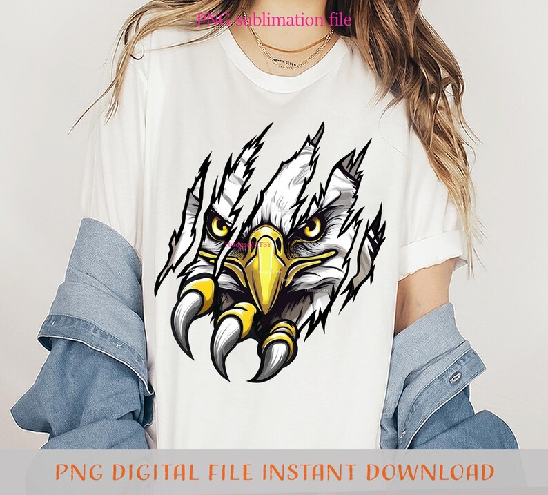 Fierce Eagle Mascot PNG: Claw Scratch Sublimation (digital Download) - Etsy