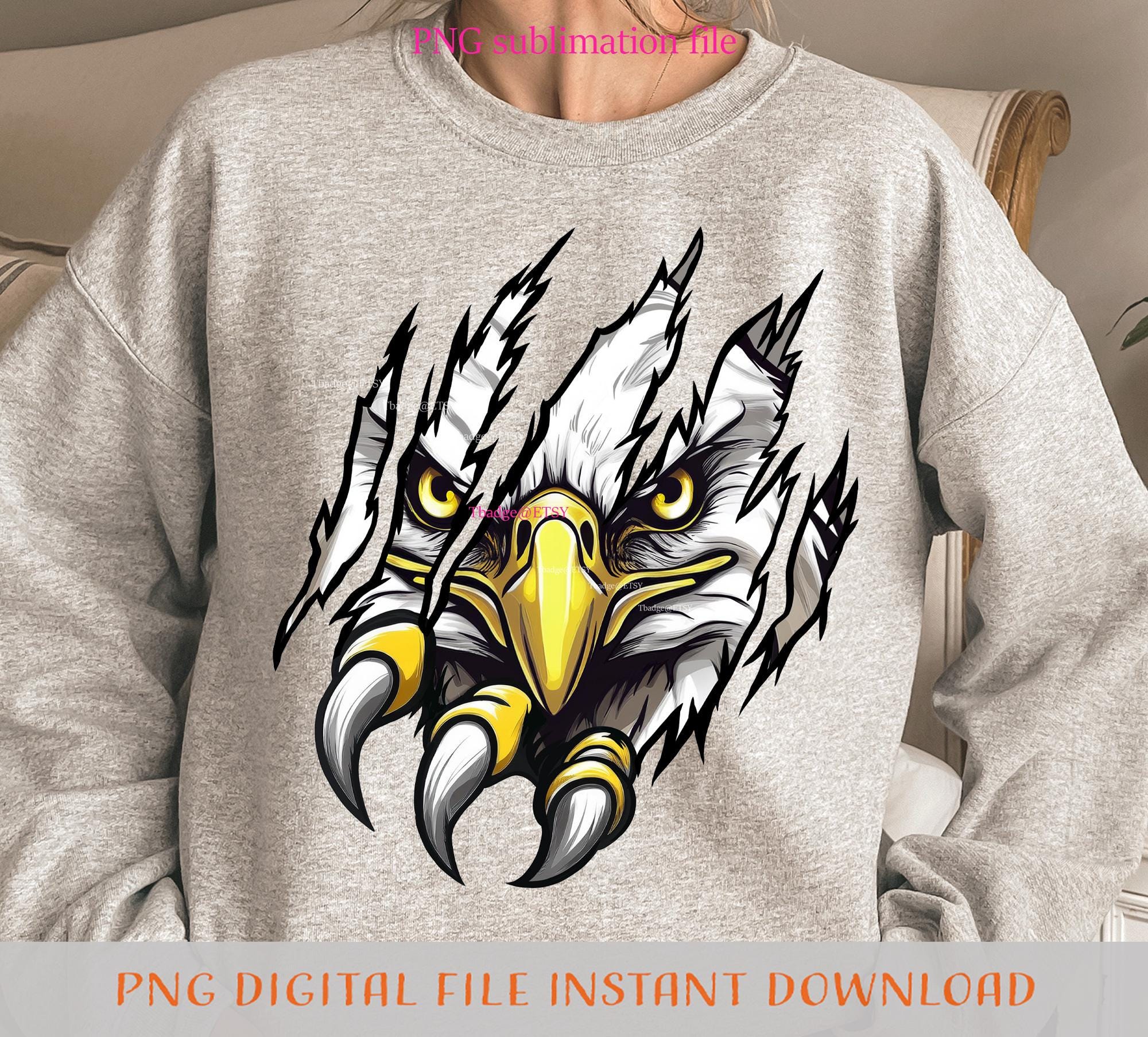 Fierce Eagle Mascot PNG: Claw Scratch Sublimation (digital Download) - Etsy