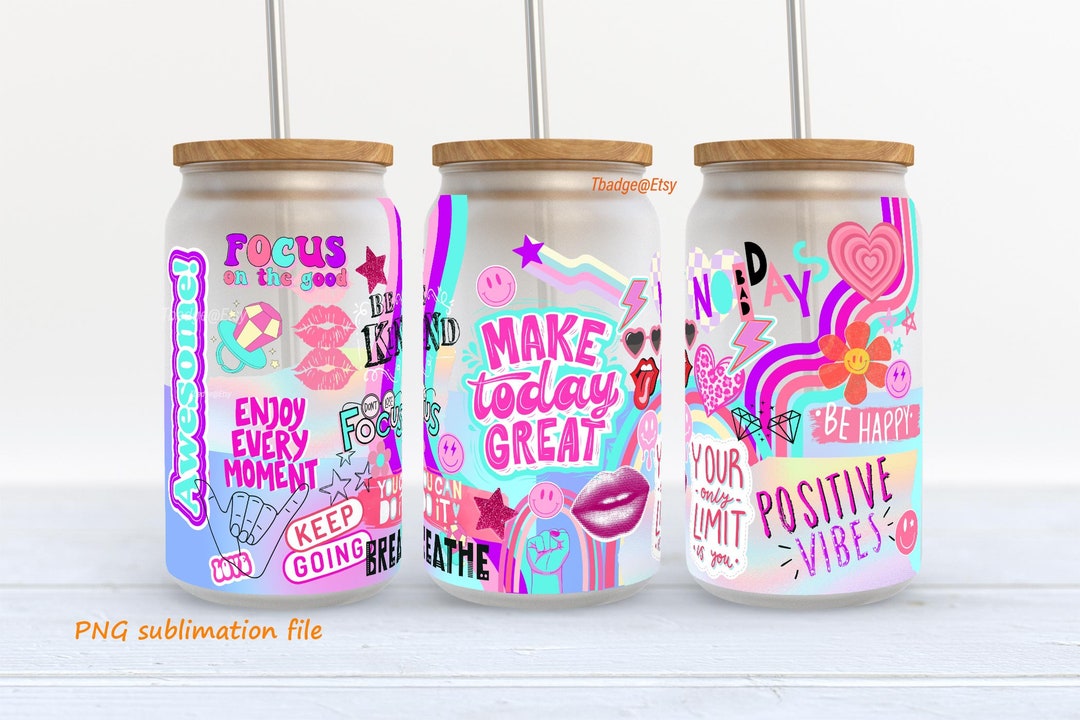 Motivation 16 Oz Libbey Glass Can Wrap Sublimation. Digital Download ...