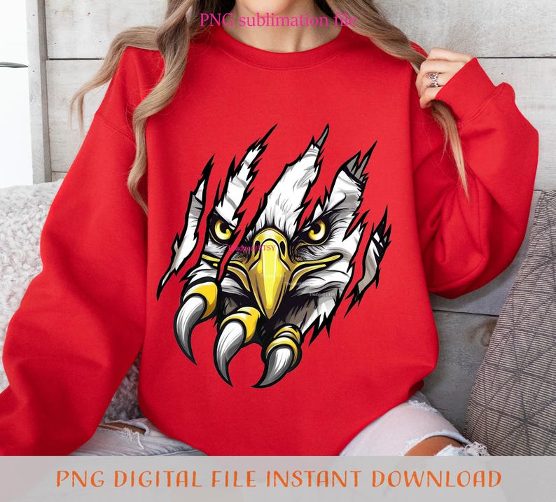 Fierce Eagle Mascot PNG: Claw Scratch Sublimation (digital Download) - Etsy