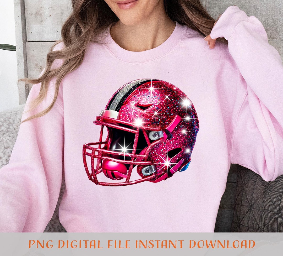 Pink Glitter Football PNG Sublimation Design for Shirts, Football ...