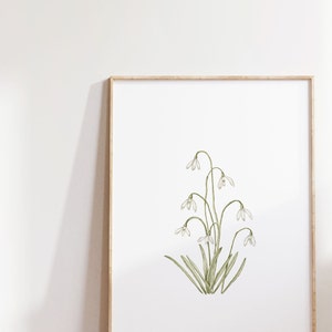 Snowdrops Print Flower Print Floral Wall Art - Etsy