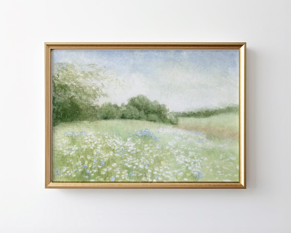 Wildflower Field Landscape Print – Floral Wall Art - Etsy