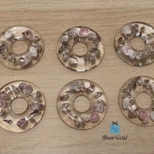 Doughnut Resin Ornament With Shells, Donut Ornament, Home Decor, Beach ...