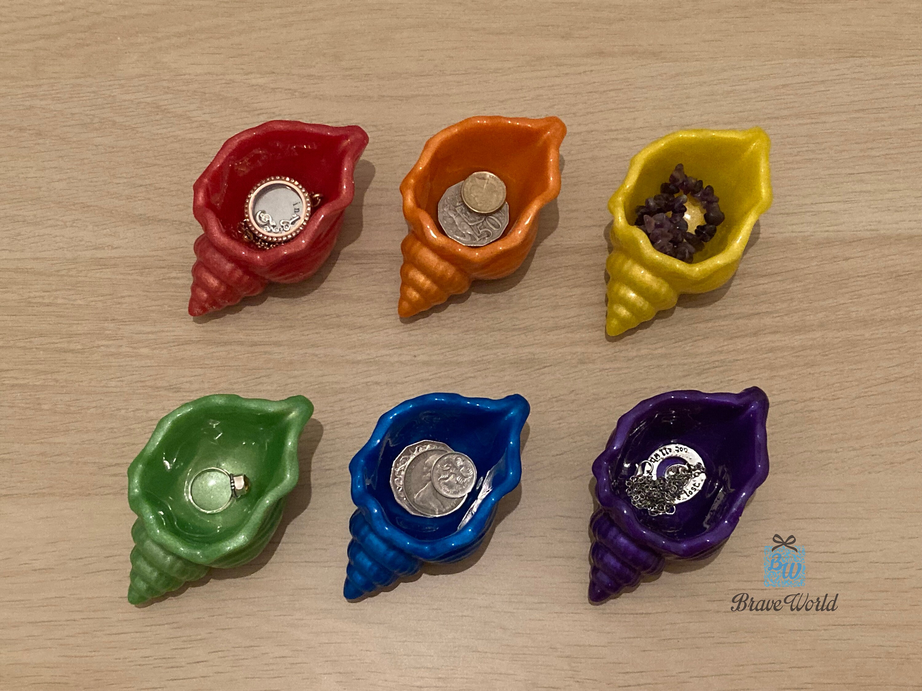 Resin Conch Shell Rainbow Colours, Beach Decor, Resin Art, Seashells ...