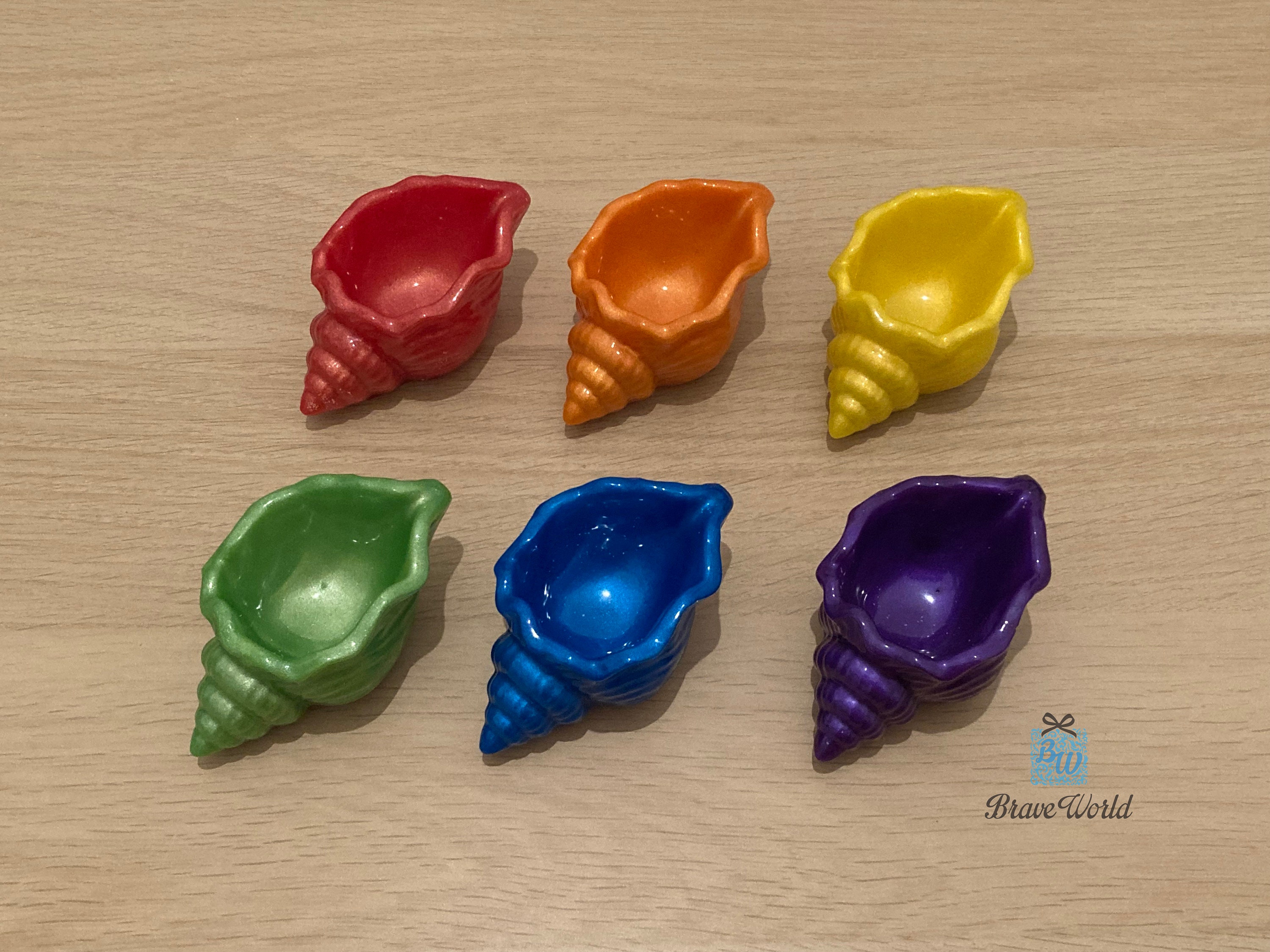 Resin Conch Shell Rainbow Colours, Beach Decor, Resin Art, Seashells ...