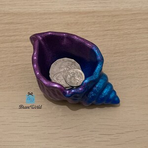 Purple and Blue Resin Shell, Beach Themed Gifts, Resin Crafts, Blue and ...