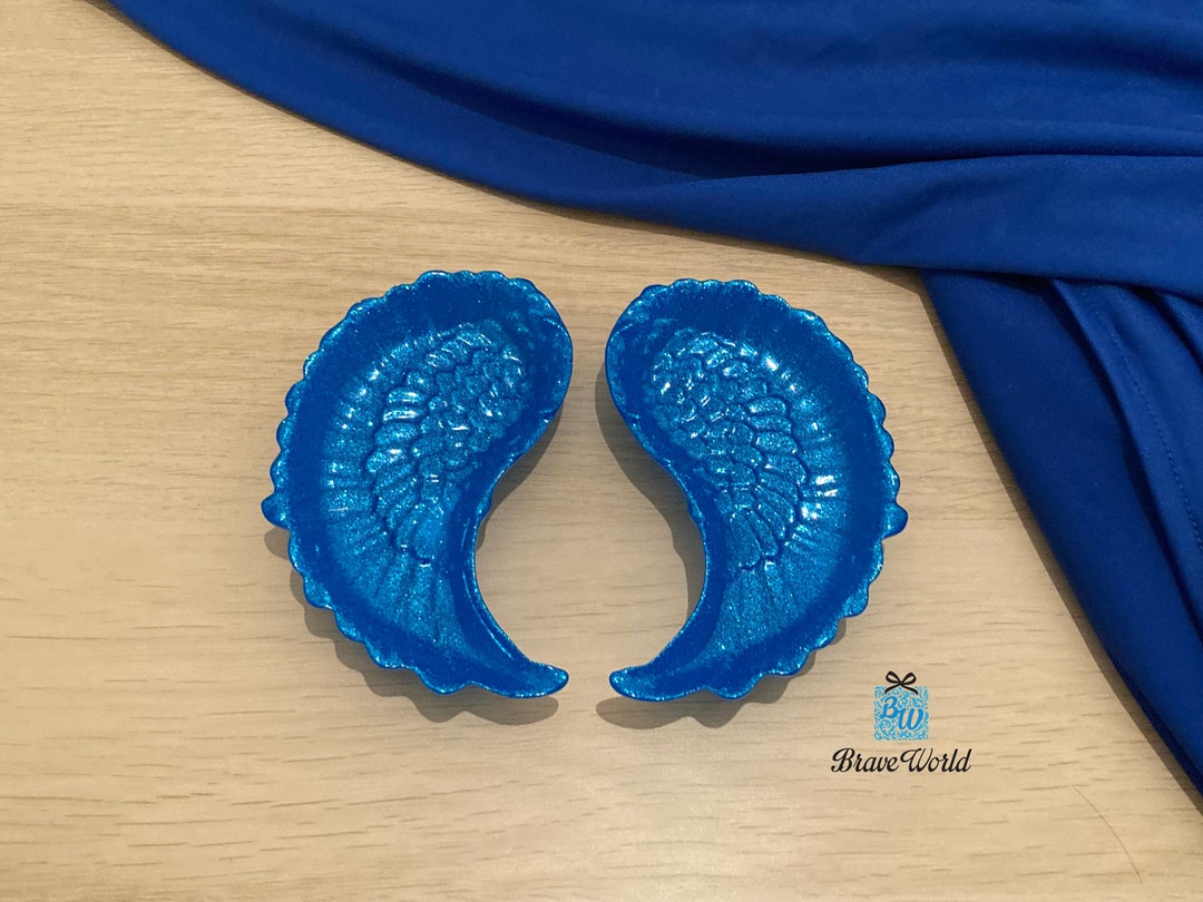 Blue Angel Wings, Resin Trinket Tray Dish, Handmade, Home Decor, Fairy ...