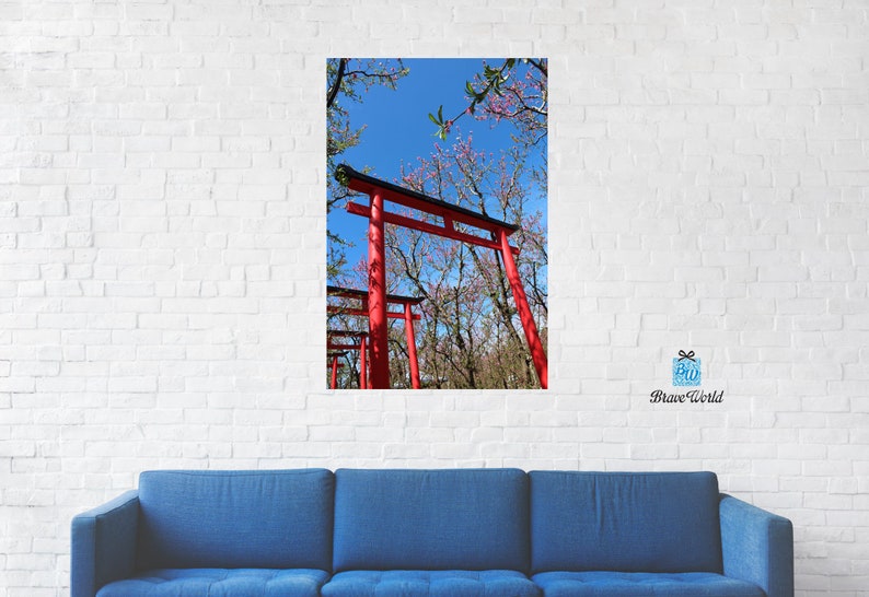 Japanese Torii Gate Japanese Red Arch Shrine Print Torii | Etsy