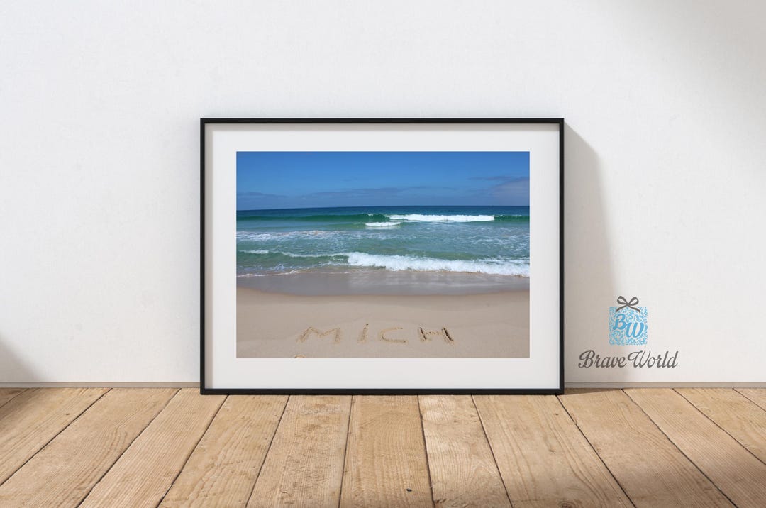 Personalised Name Mich Photograph Print, Beach Theme Gifts ...