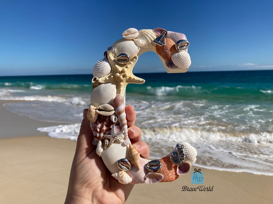 Wood Letter C Hand Decorated With Seashells and Beach Themed Charms ...