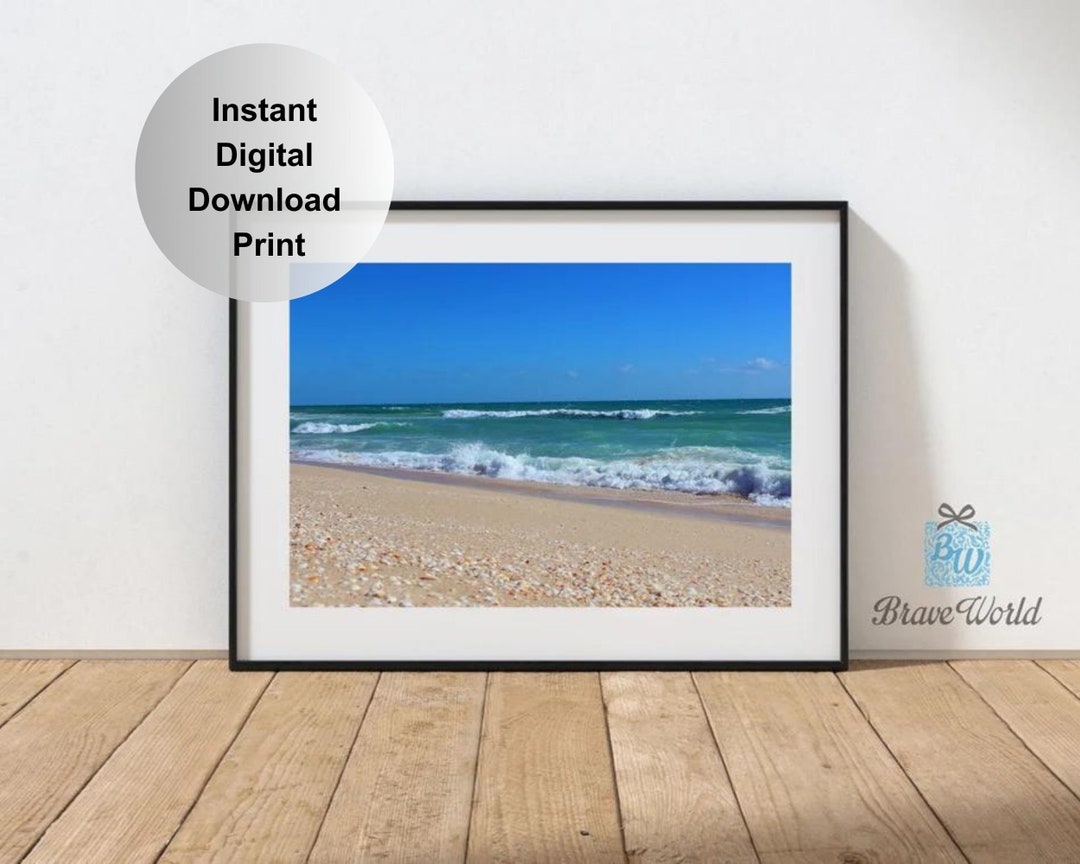 Beach Instant Digital Download Print, Brighton Beach Scarborough ...