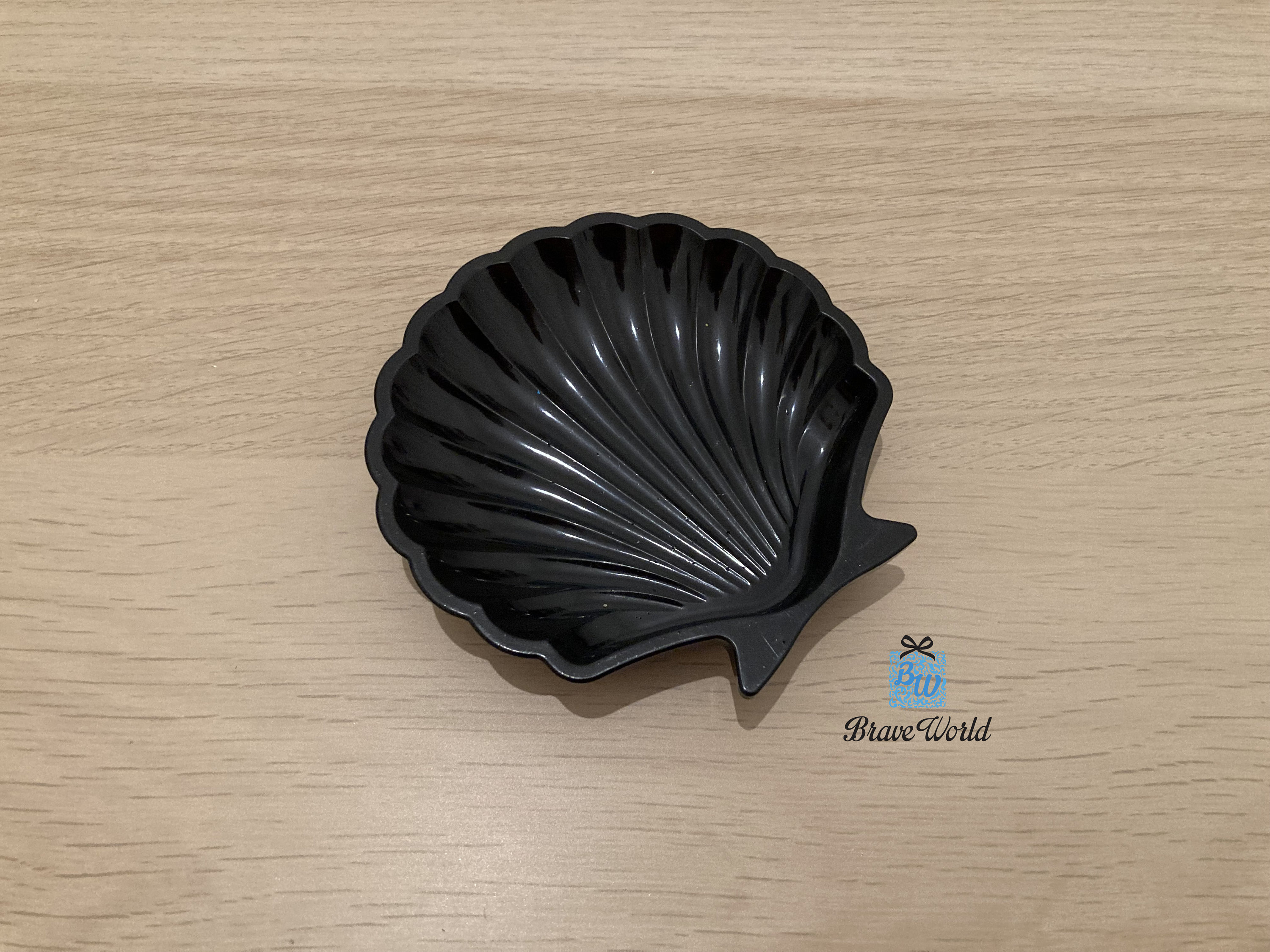Black Clam Scallop Shell Resin Trinket Dish, Beach Themed Gifts, Beach ...