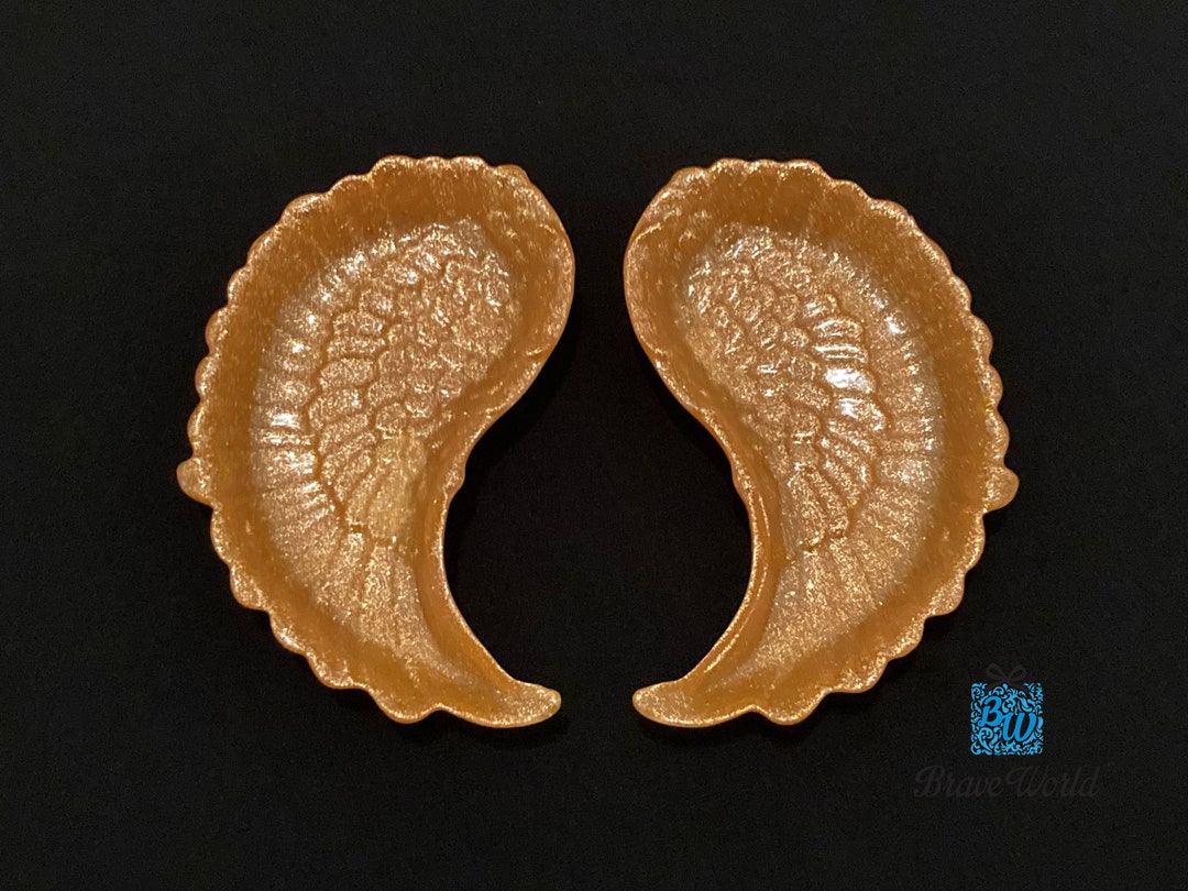 Gold Angel Wings Resin Trinket Dish, Handmade, Home Decor, Angel ...