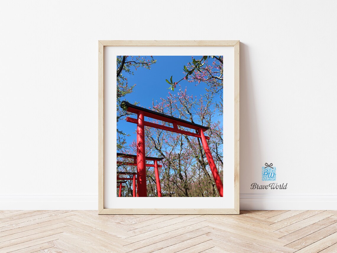 Japanese Torii Gate Japanese Red Arch Shrine Print Torii | Etsy