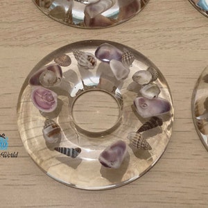 Doughnut Resin Ornament With Shells, Donut Ornament, Home Decor, Beach ...