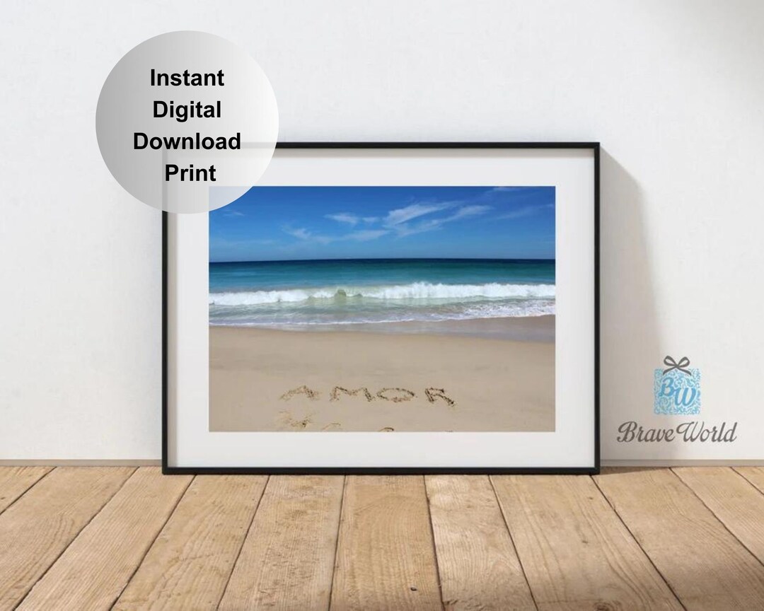 Amor Love Instant Digital Download Print, Beach Theme, Beach Decor ...