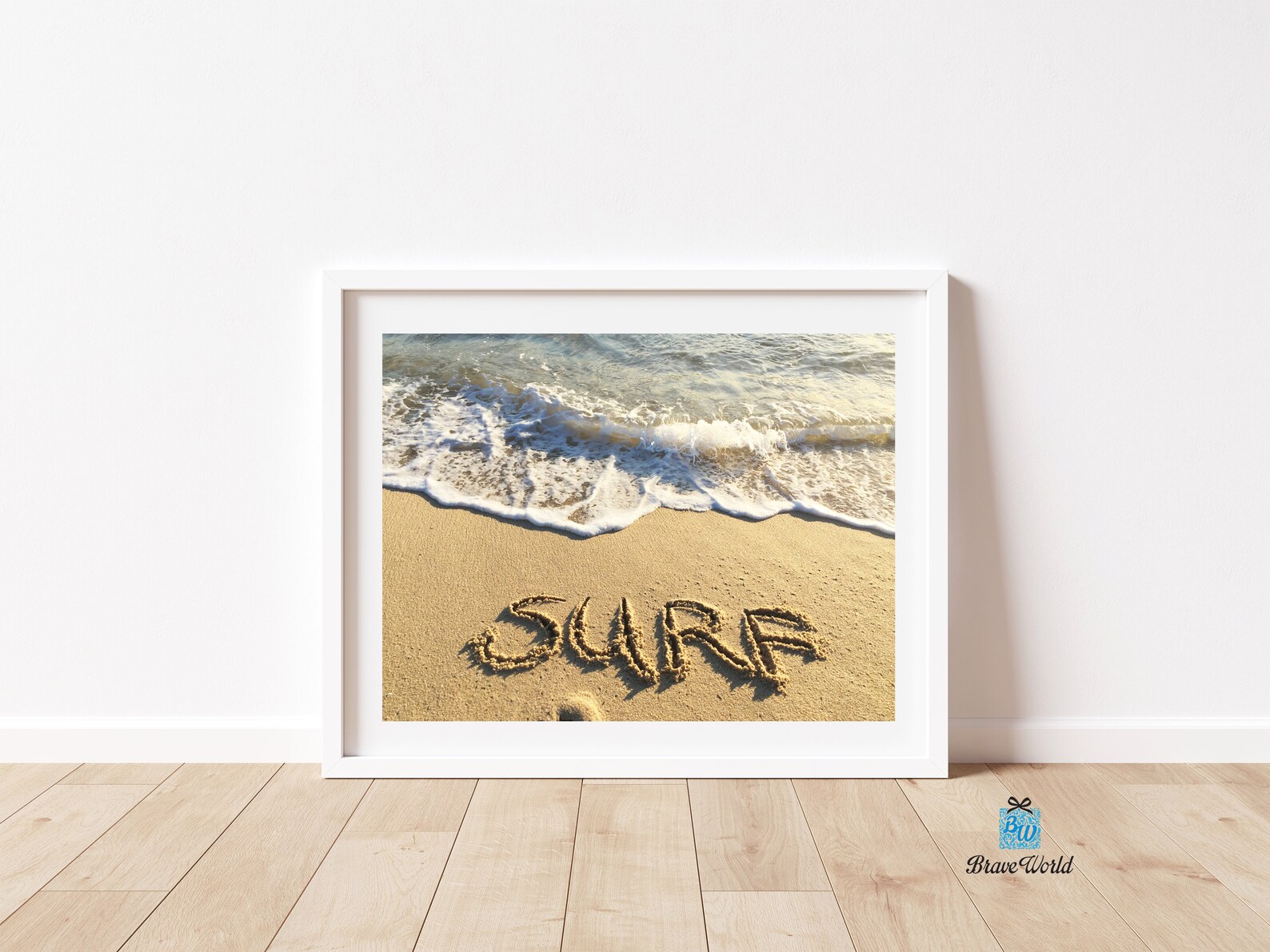 Surf Photo Print, Surf Word Hand Written on Beach Sand, Surf Wall Art ...