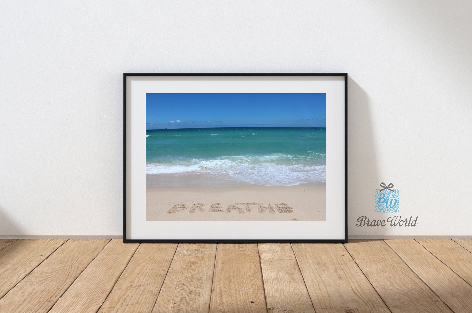 Breathe Photograph Print, Breathe Word Written on Beach Sand, Beach ...