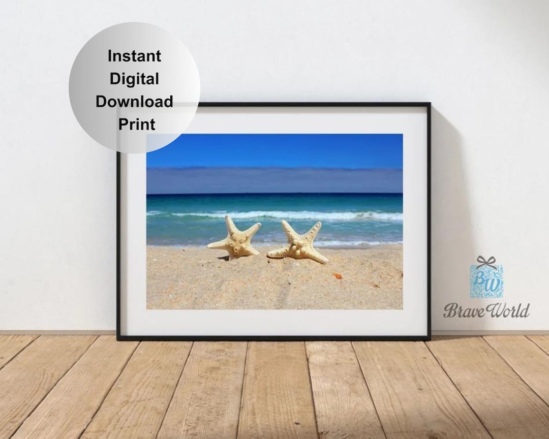 Starfishes Instant Digital Download Print, Printable Wall Art, Beach ...