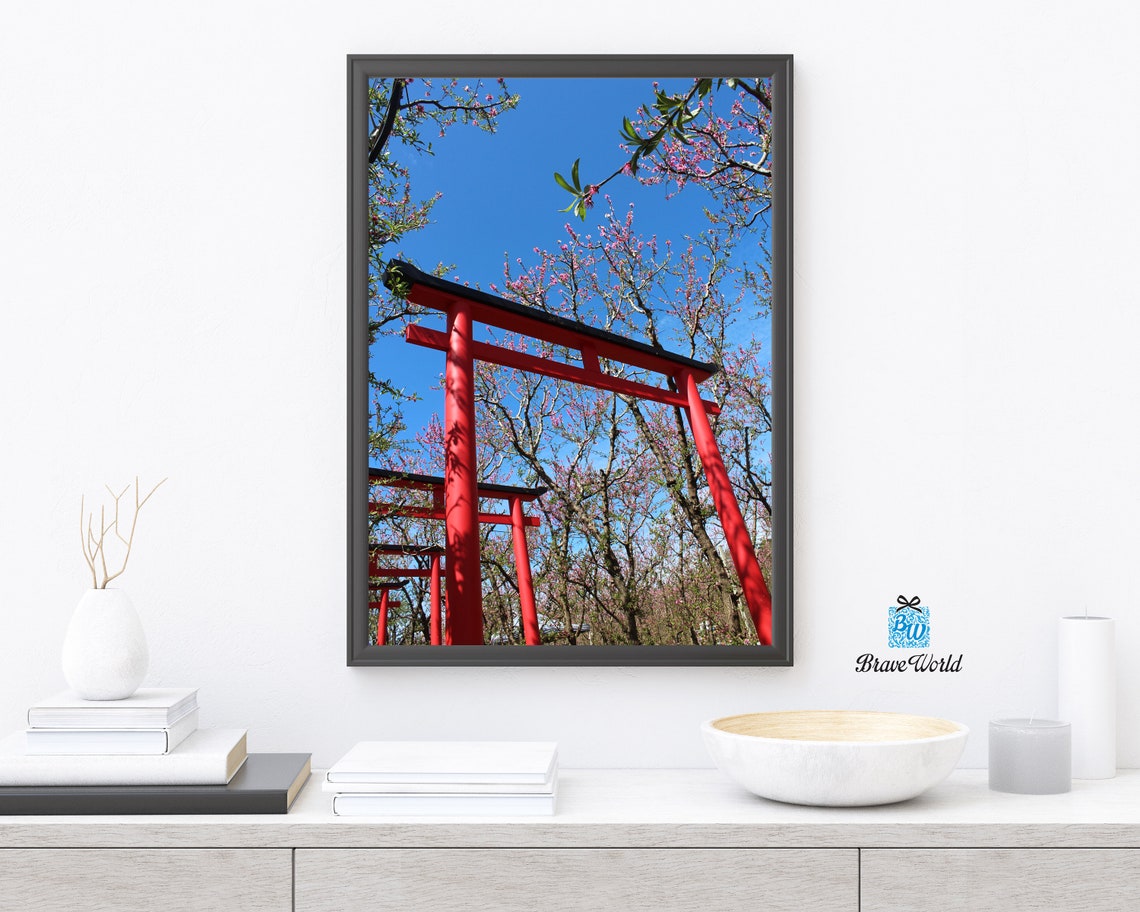 Japanese Torii Gate Japanese Red Arch Shrine Print Torii | Etsy