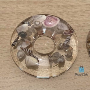 Doughnut Resin Ornament With Shells, Donut Ornament, Home Decor, Beach ...