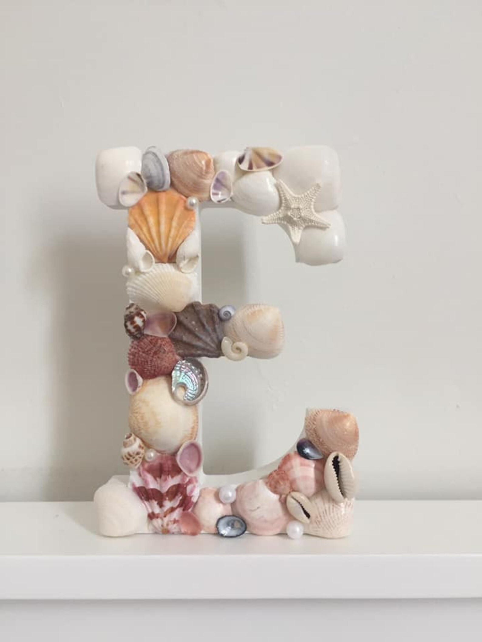 Personalised Wood Letter Hand Decorated With Seashells Beach - Etsy