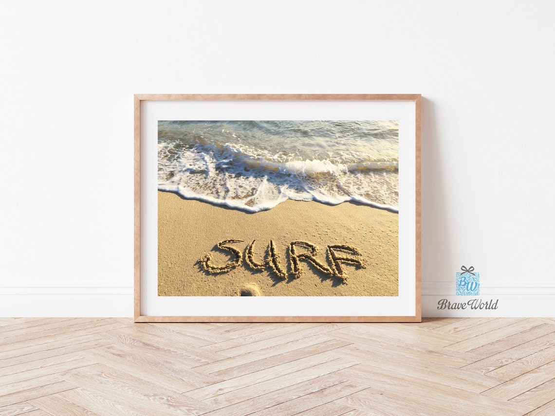 Surf Photo Print Surf Word Hand Written on Beach Sand Surf - Etsy Australia