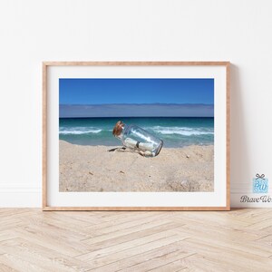 Message in a Bottle Photograph Print, Pirate Treasure Map, Beach Decor ...