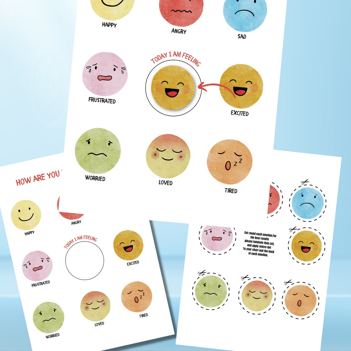 Printable Feelings Wall Chart, Children's Emotions Visual, Sensory Aid ...