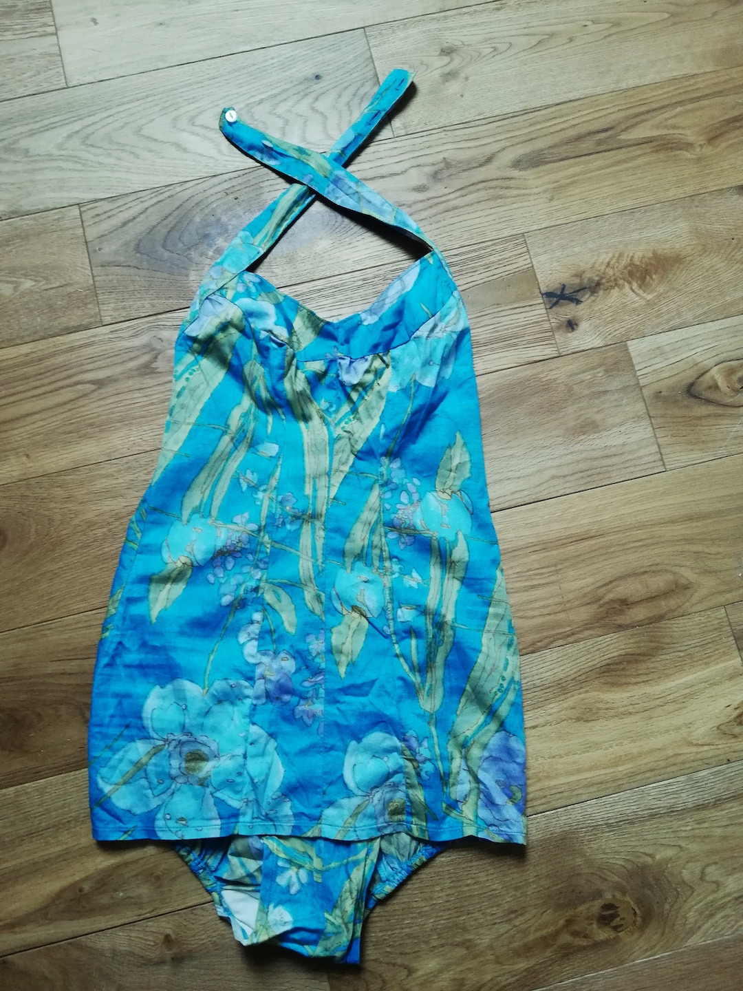 Hand Painted Silk 50s Swimsuit - Etsy