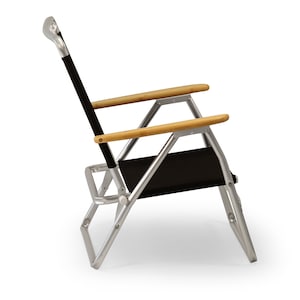FORMA MARINE Beach Chair Folding Aluminum With Teak Armrests- Recacril ...