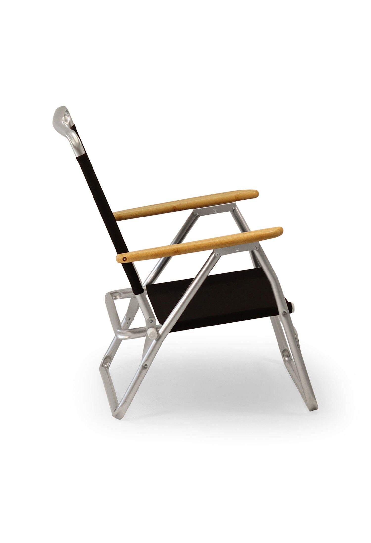FORMA MARINE Folding Aluminum Beach Chair With Teak Armrests- Recacril ...