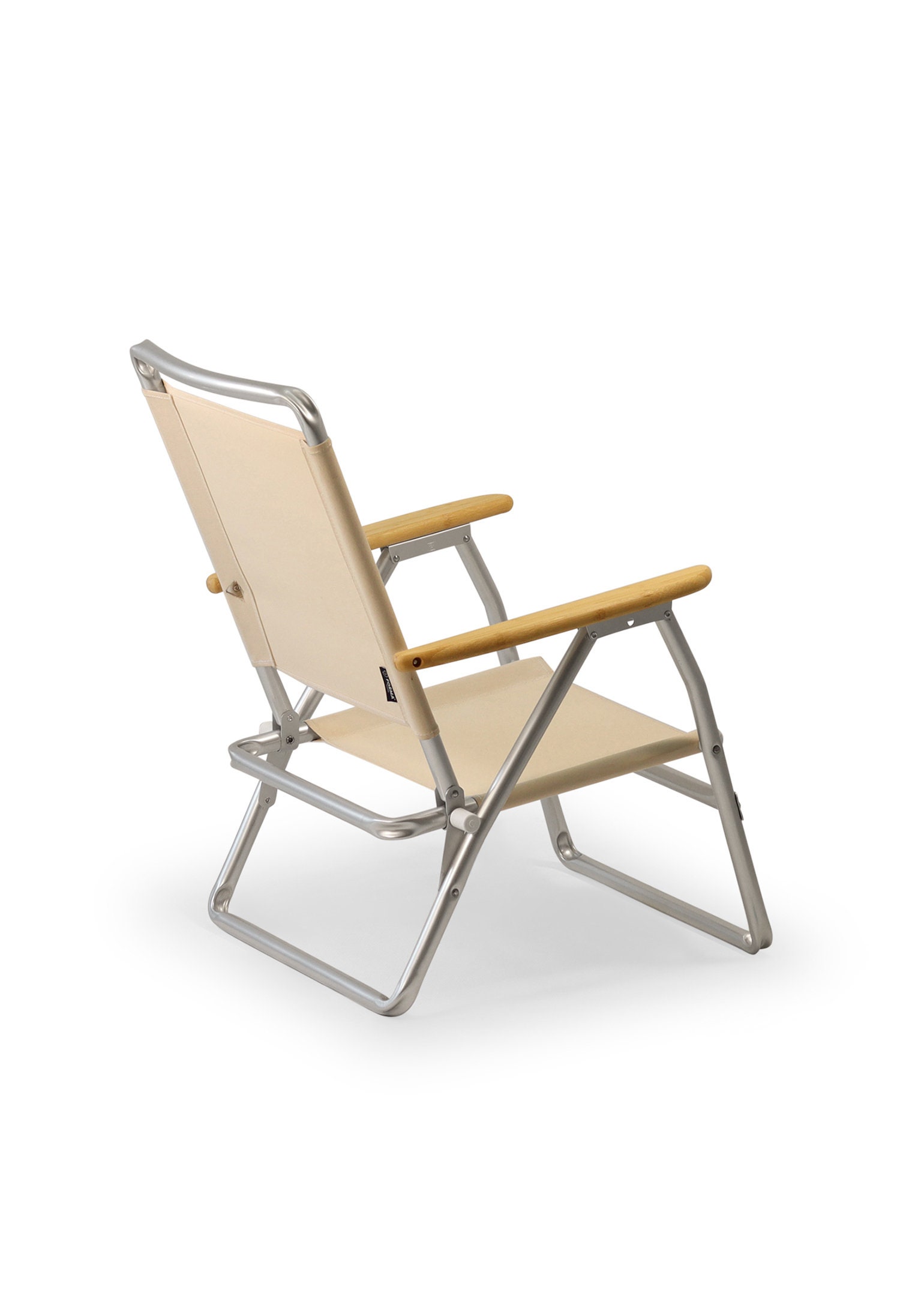 FORMA MARINE Folding Aluminum Beach Chair With Teak Armrests- Textilene ...