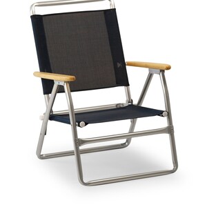 FORMA MARINE Beach Chair Folding Aluminum With Teak Armrests- Textilene ...