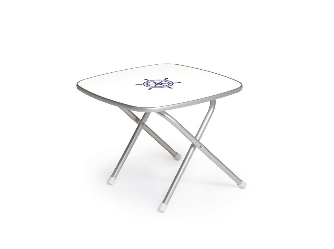 FORMA MARINE Folding Aluminum and Melamine Top Boat Table 61 X 61 X 49 ...