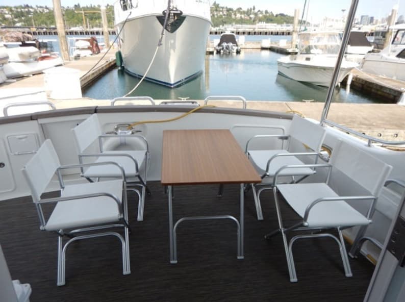 FORMA MARINE Folding Aluminum and Teak Boat Table 62 X 88 X 61 Cm-m400t ...