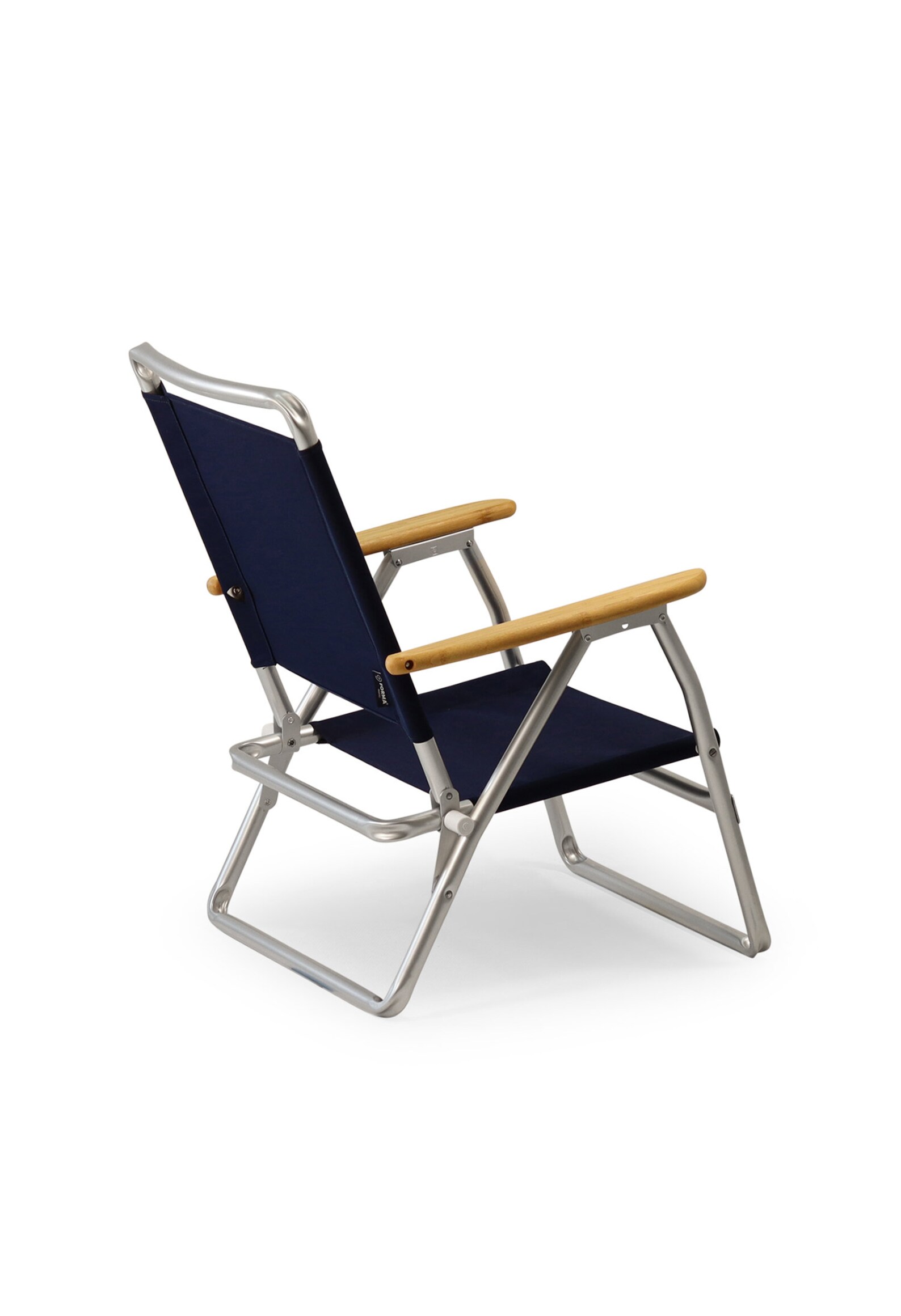 Folding Aluminum Beach Chair With Teak Armrests- Recacril Marine Grade ...