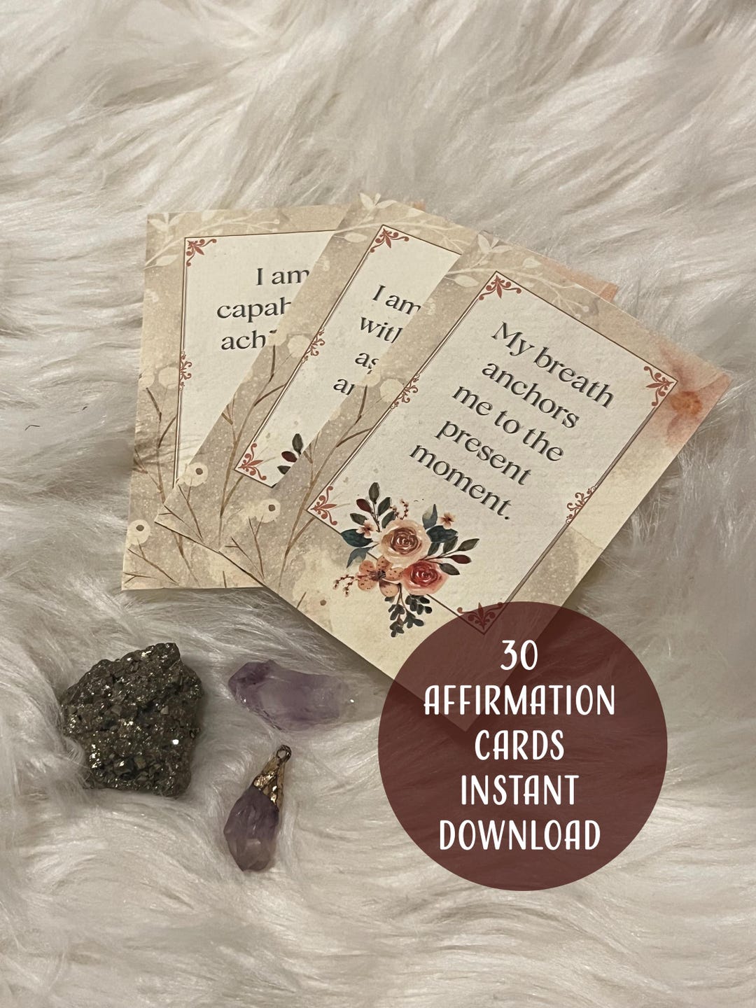 30 Affirmation Cards Printable, Affirmation Cards Digital, Vision Board ...