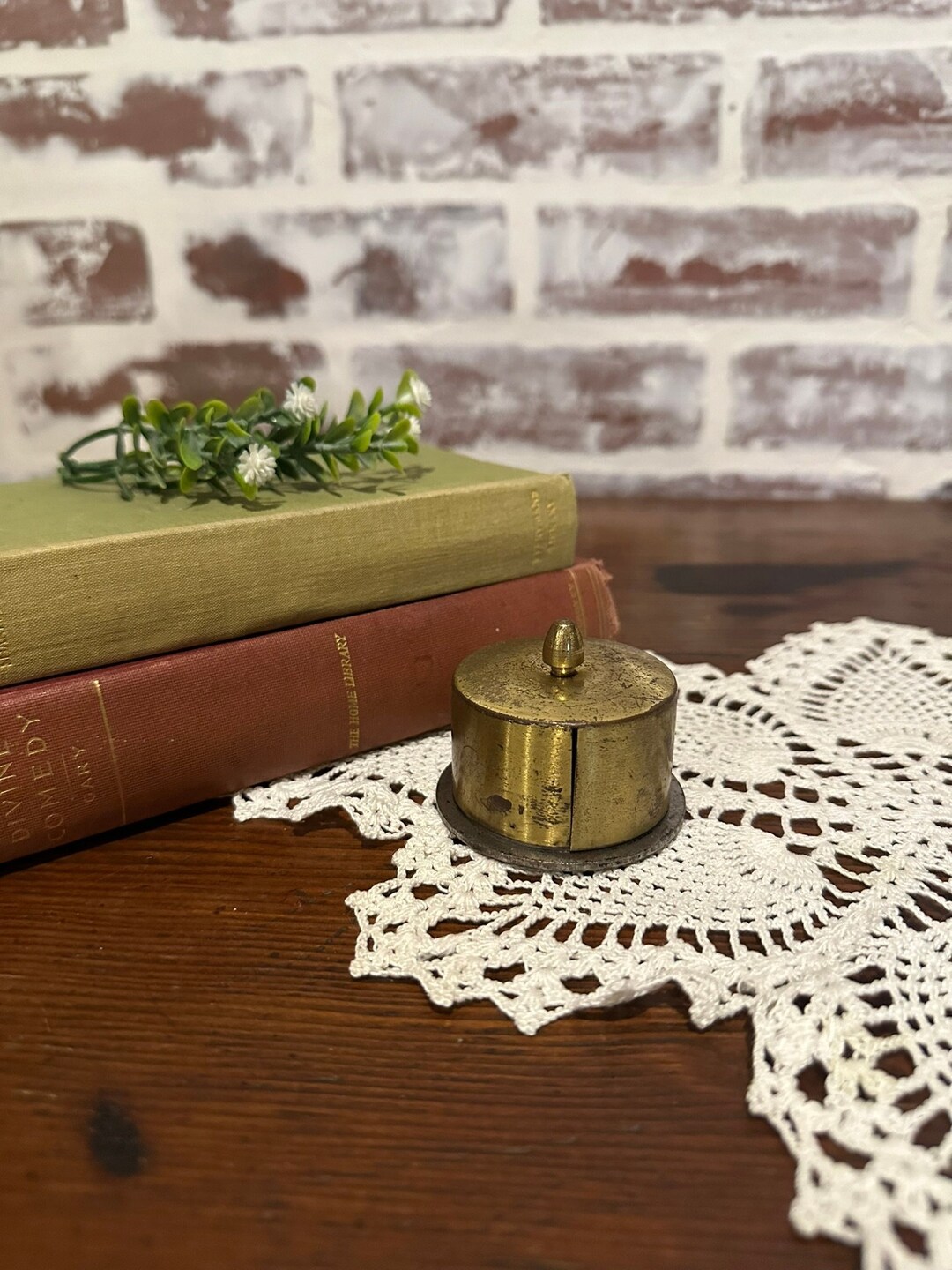 Vintage Brass Postage Stamp Roll Dispenser W/ Red Felt Bottom Postal ...