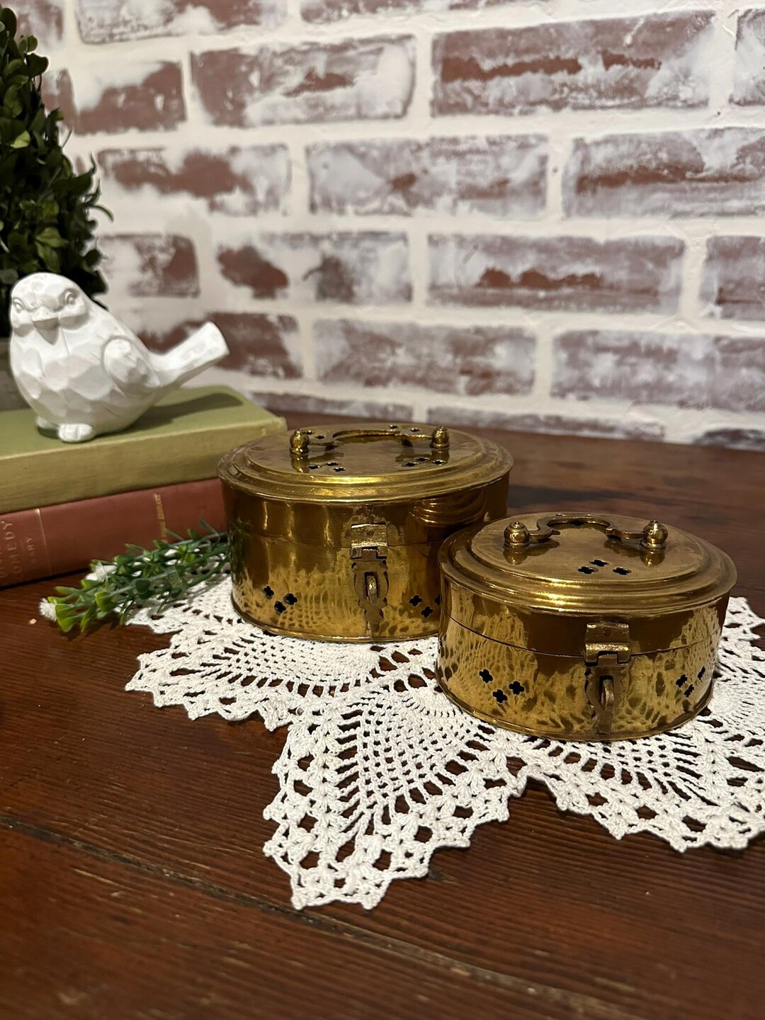 Vintage Solid Brass Hinged Cricket Box W/ Latch & Handle | Handmade in ...