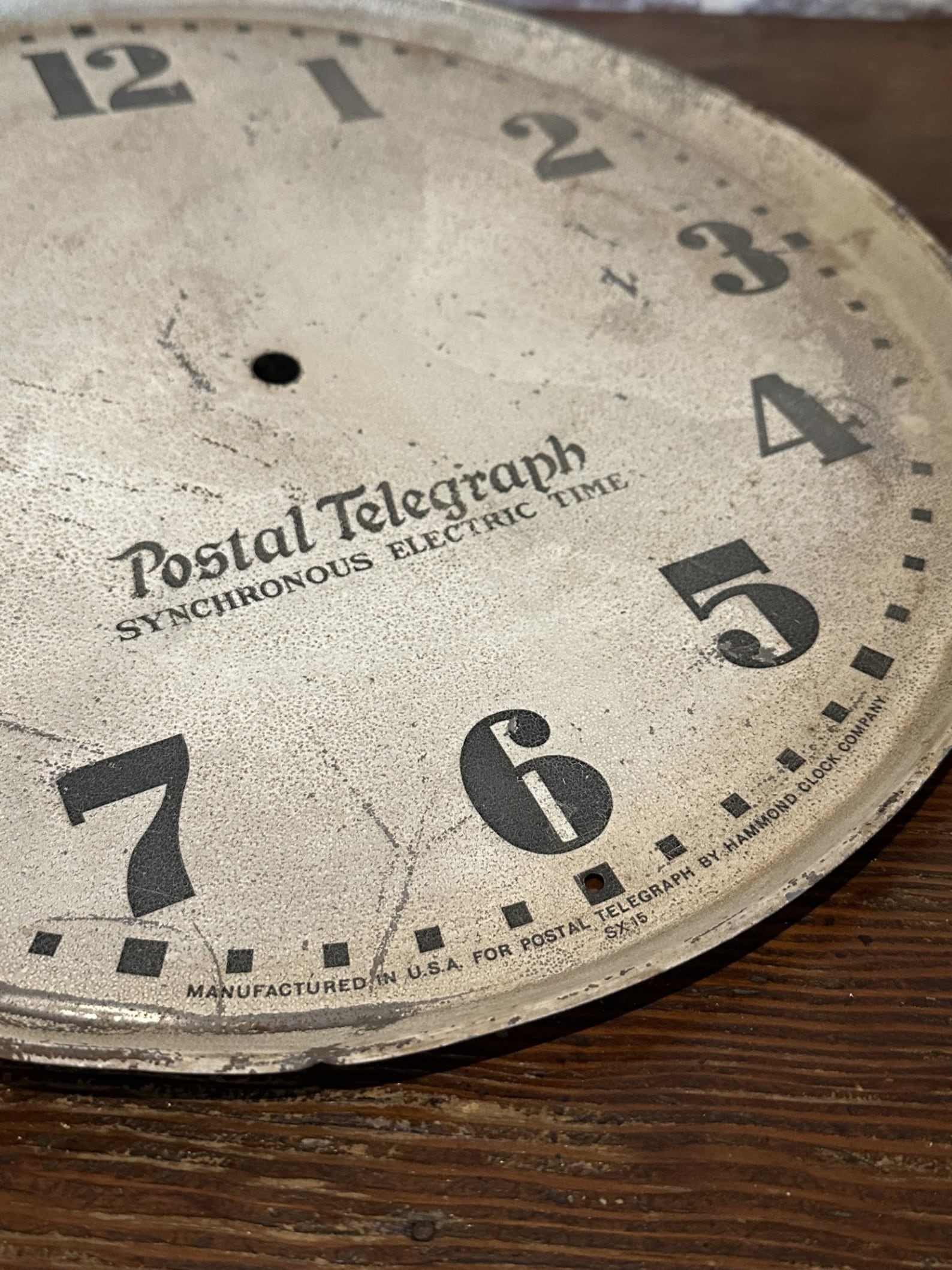 Vintage Postal Telegraph Wall Clock Face Hammond Clock Company Vintage ...