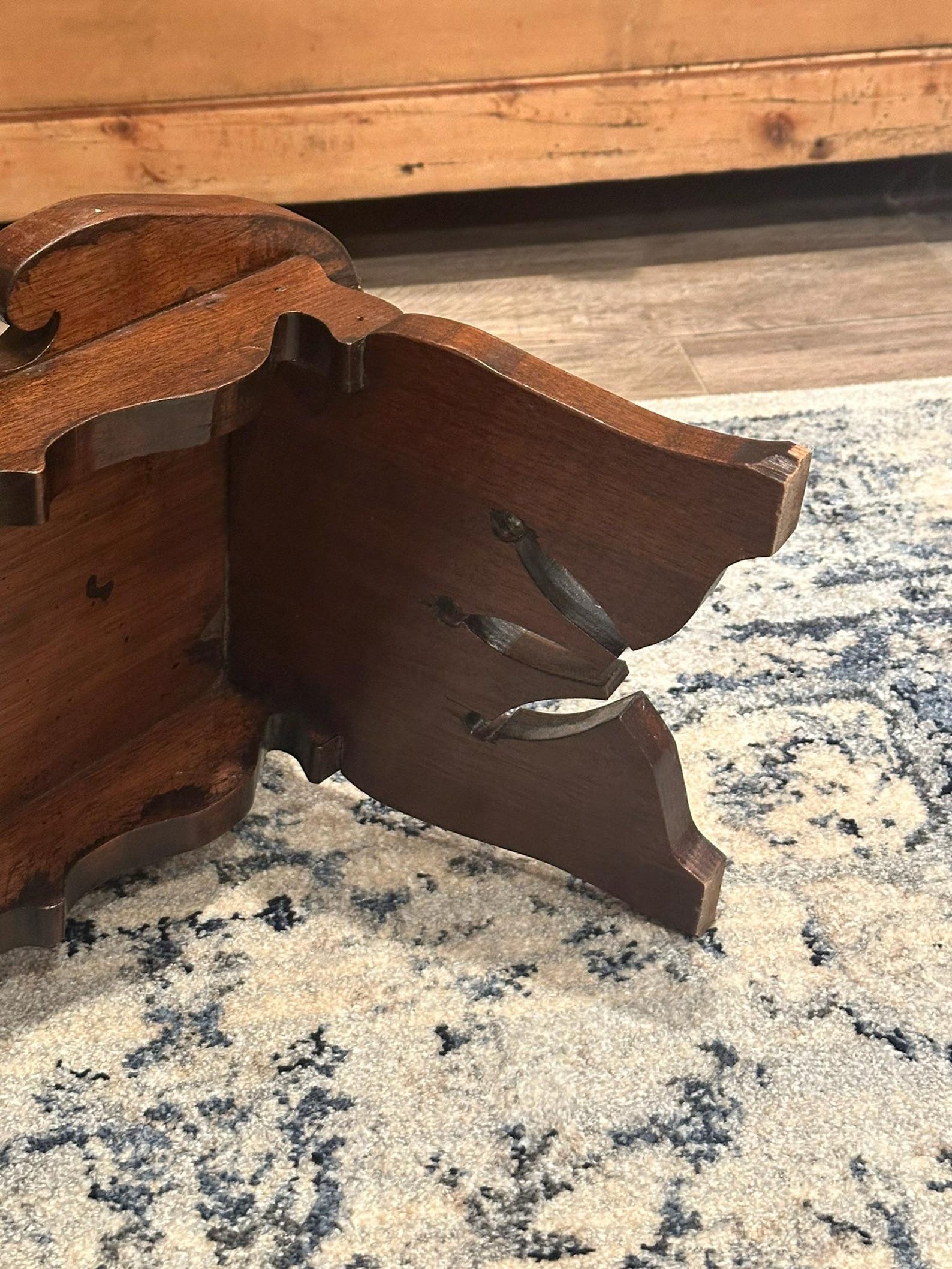 Vintage Solid Wood Footstool Dark Mahogony Finish | Vintage Footstep ...