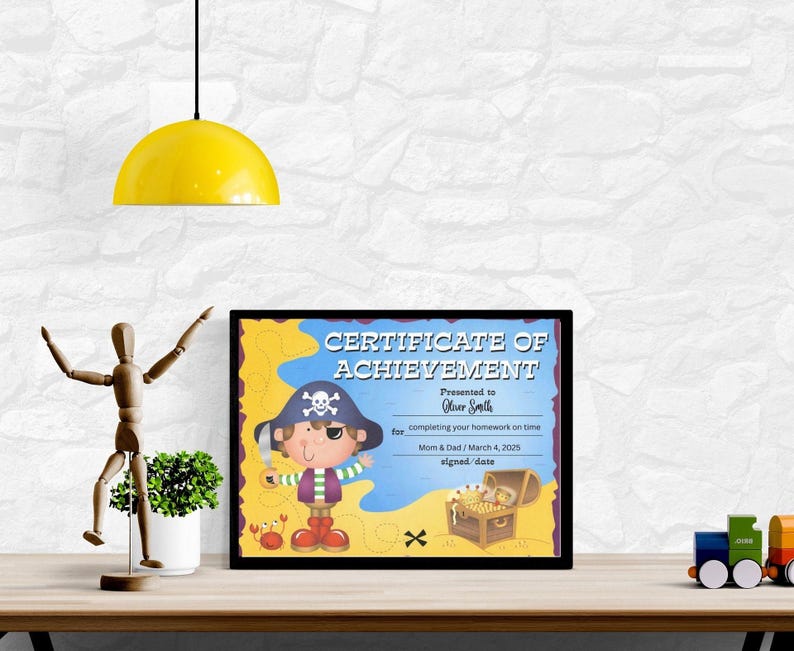 Vintage Kids Blank Editable Certificate of Achievement Digital Download ...