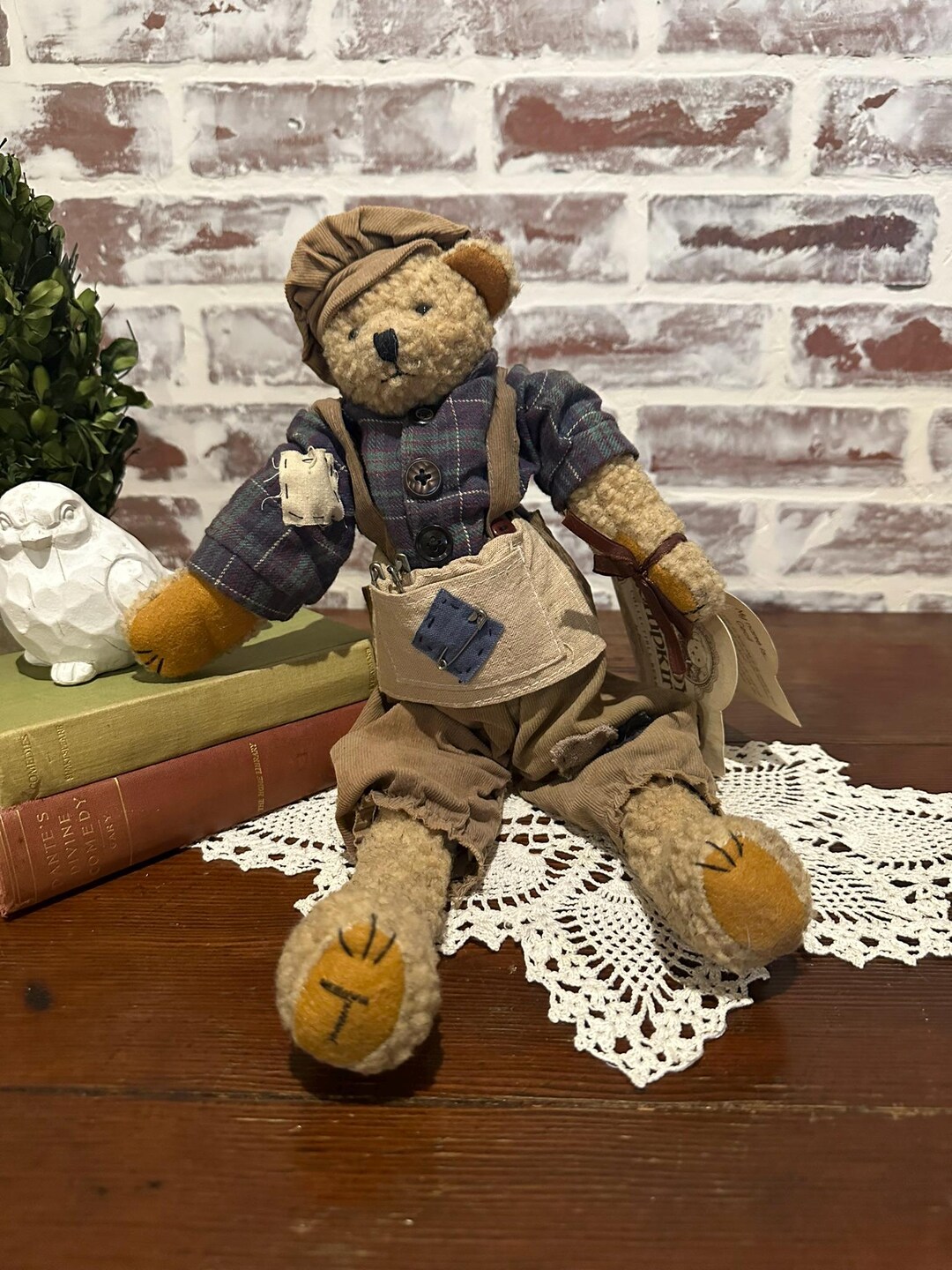 Vintage Teddy Tompkins Bear Cecil by Enesco 16" W/ Original Tags ...