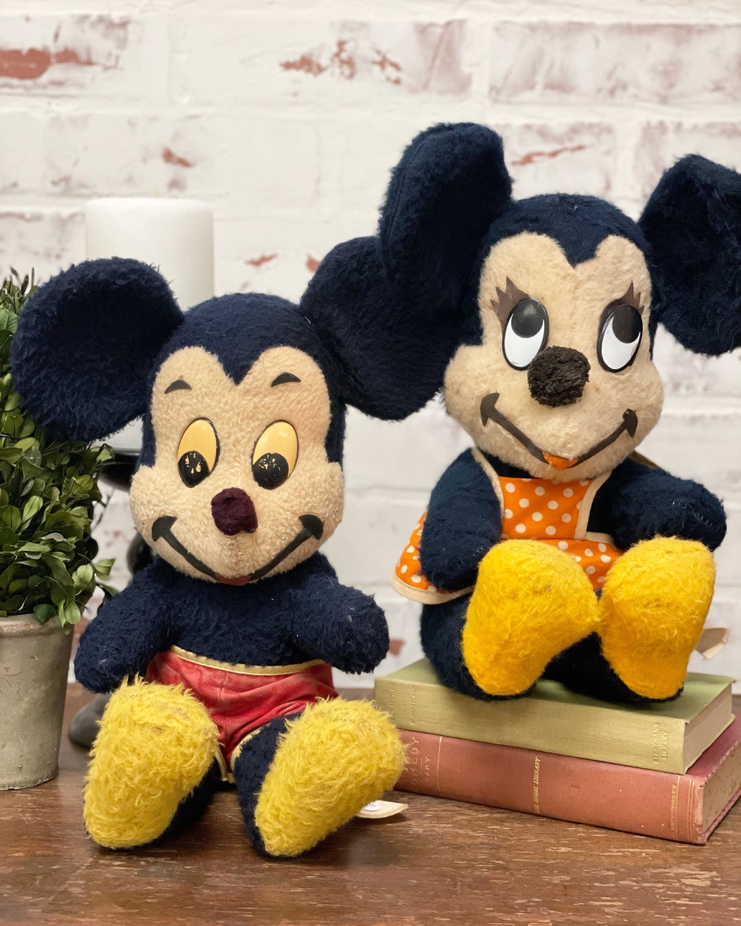 Vintage 1950s Mickey Mouse & Minnie Mouse Plush | Disney Characters ...