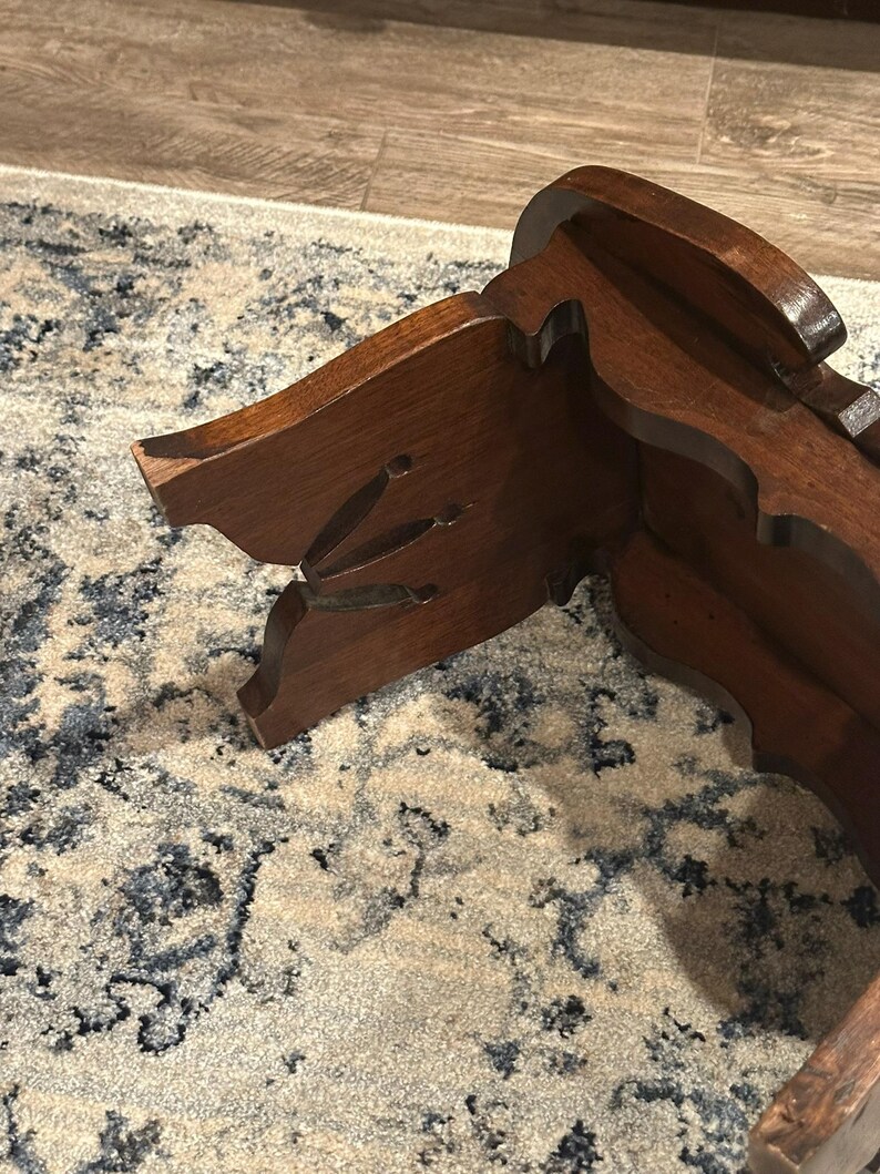 Vintage Solid Wood Footstool Dark Mahogony Finish | Vintage Footstep ...